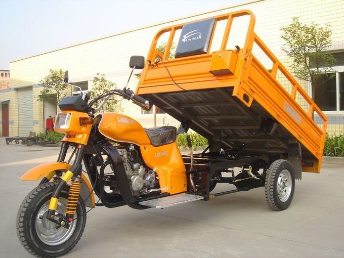 Orange China Three Wheeler Cargo Motor Tricycle Open Body Type 9kw